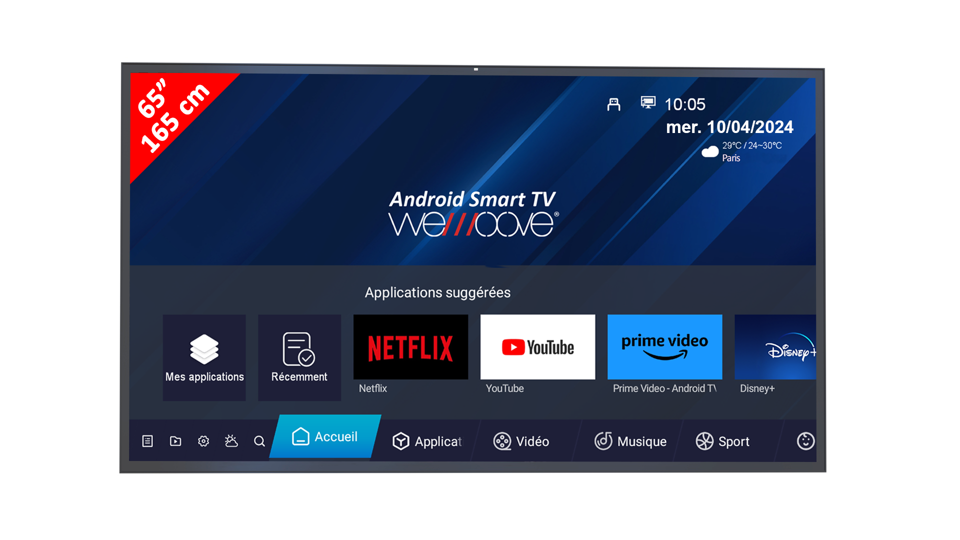 Smart TV 4K UHD LED Extérieur Vivaldi 55" étanche - WEMOOVE TV